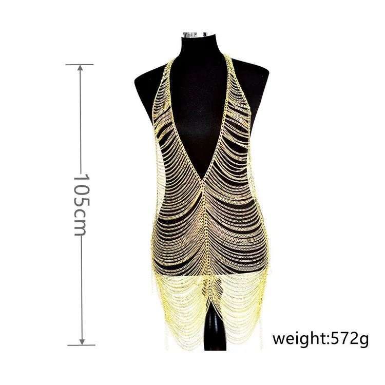 Bincho Punk Nightclub Metal Chain Multi-Layer Gothic Shoulder Chain ...