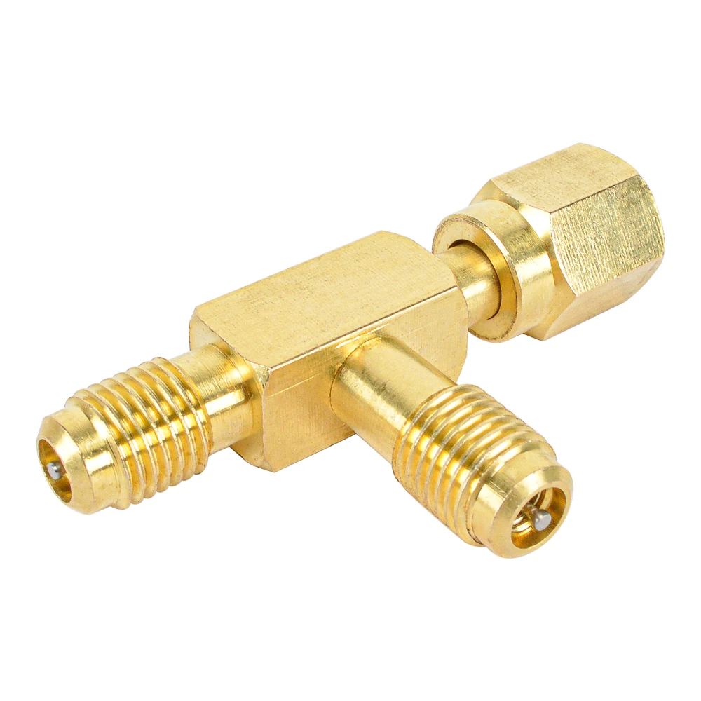 Air Conditioner Tools Refrigerant Recharge Hose Brass Tee Refrigeration ...