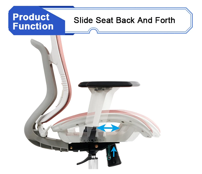 Sliding Seat Ergonomic Office Chair Mesh 3d Headrest Aluminum Base ...