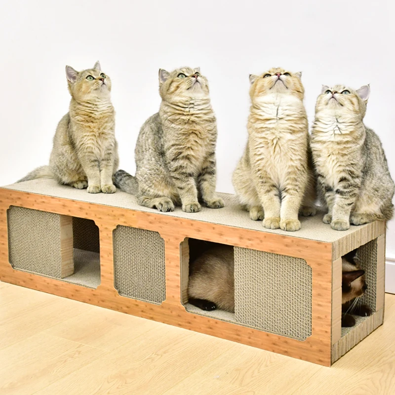 Multi-functional Cardboard Cat Tunnel Tube With Scratching Pad Cats ...