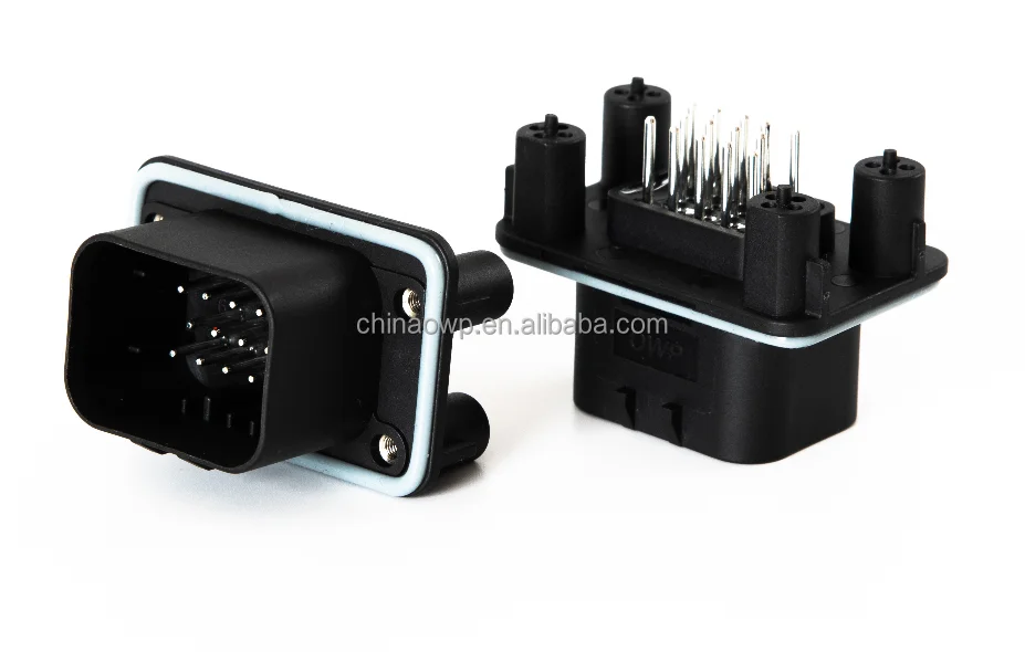 14pin Low Voltage Series Male Automotive Connector Ecu 180 Degree Amp ...