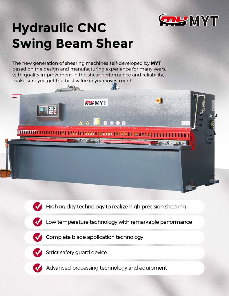 Electric Hydraulic Sheet Metal Shear Qc12k 6x2500 Cnc Swing Beam ...