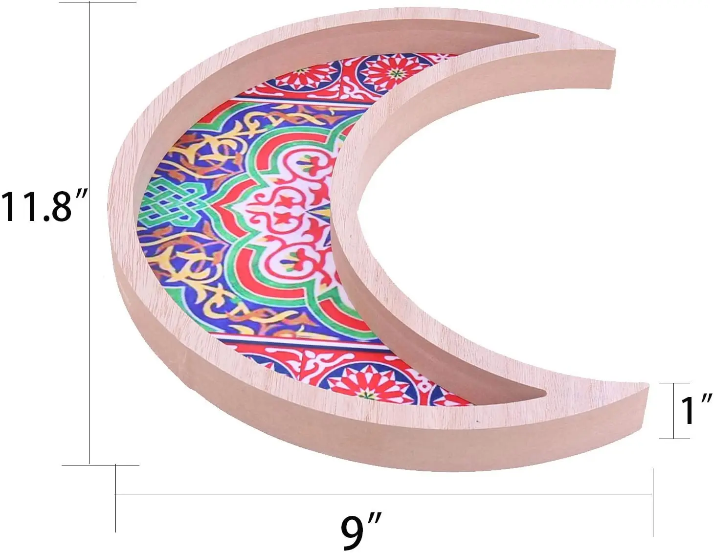 Wooden Crescent Moon Eid Ramadan Food Tray Muslim Islam Mubarak Food ...