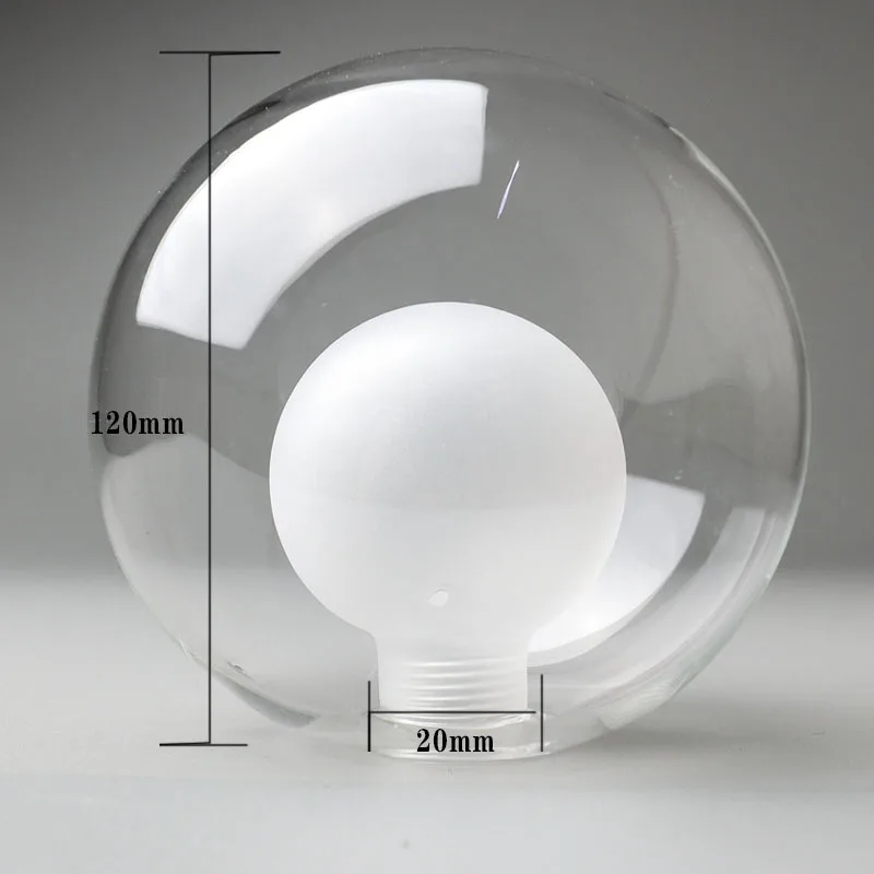 Hand Blown Screw Threaded Double Wall Round Frosted Glass Globe Ball ...