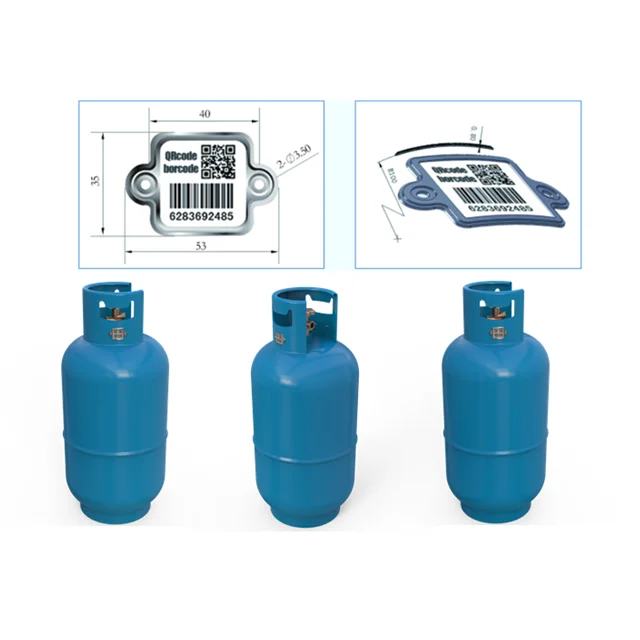 Durable LPG Cylinder Tags with Permanent Barcode QR Code