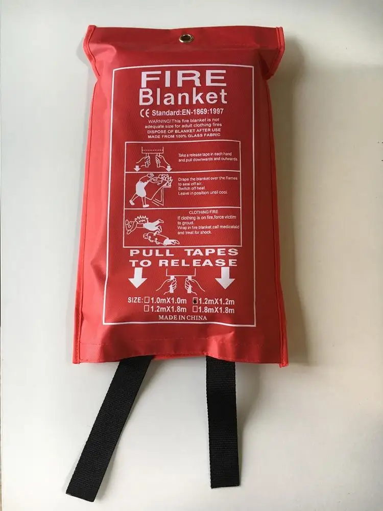 Fiberglass Fire Blanket 1m X 1m: Emergency Flame Retardant & Heat ...