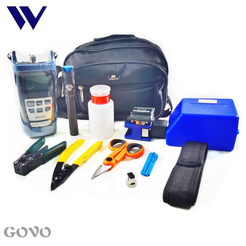 Govo Gw-10f-b Fttx Fiber Optic Tool Kit Vfl Fiber Cleaver And Opm -50 ...