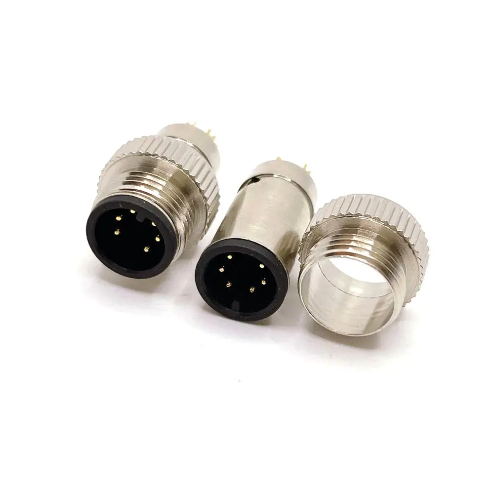 A Coding Male Shield Type M12 Connector Insert 6Pin Waterproof ...