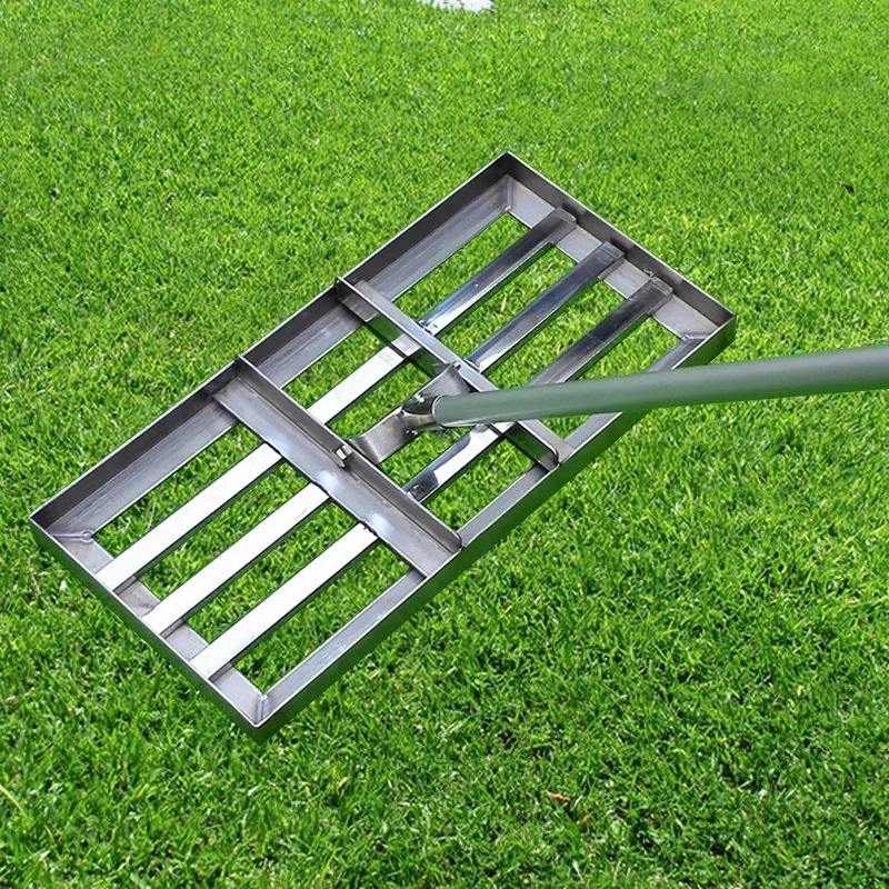 Stainless Steel Lawn Leveling Rakes Lawn Leveler Tool with Long Handle ...
