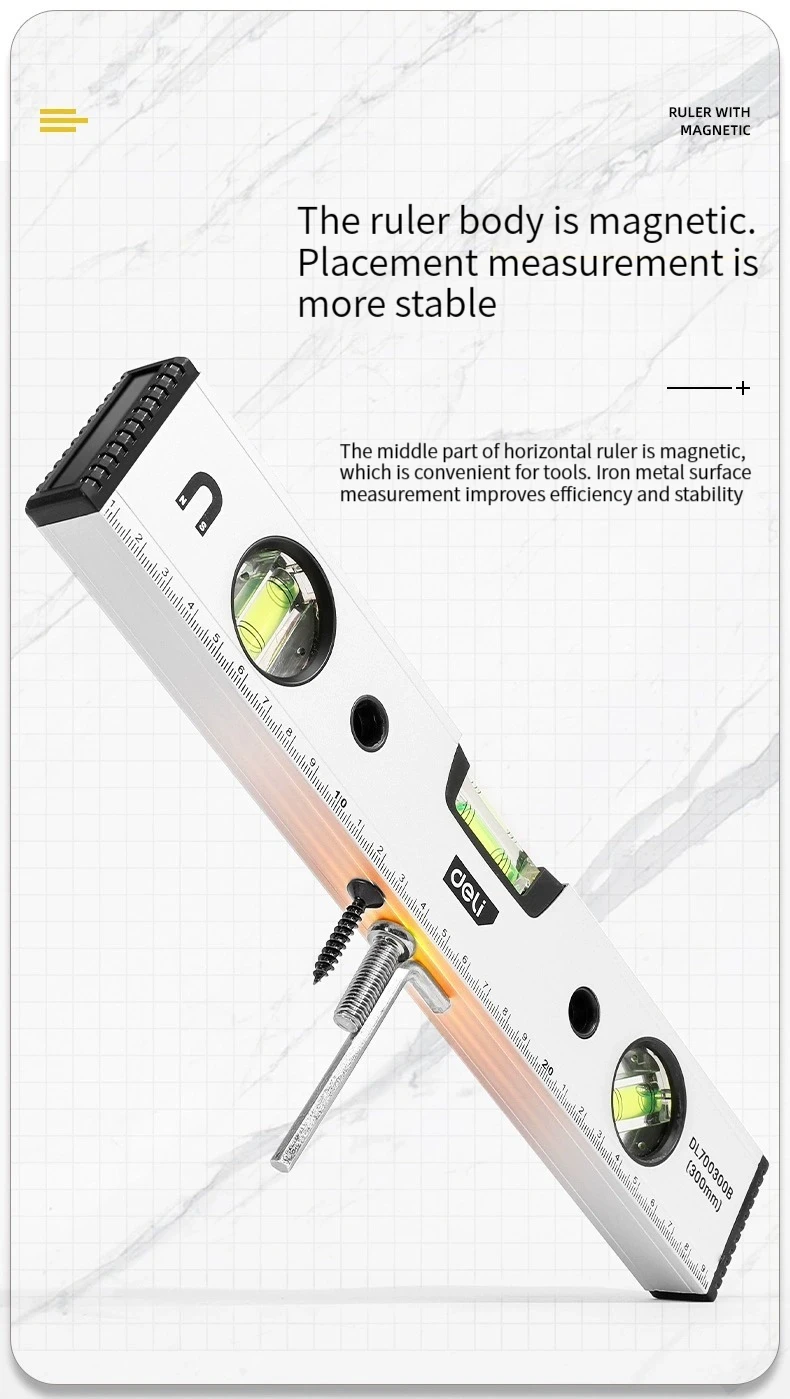 Deli 700300B Tool Horizontal Ruler High Precision Balancer Strong ...