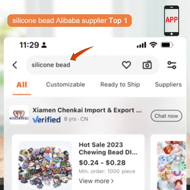 CHENKAI Craft Pearl DIY Keychain Bracelet Necklace Handmade Jewelry Making 15mm Silicone Beads ...