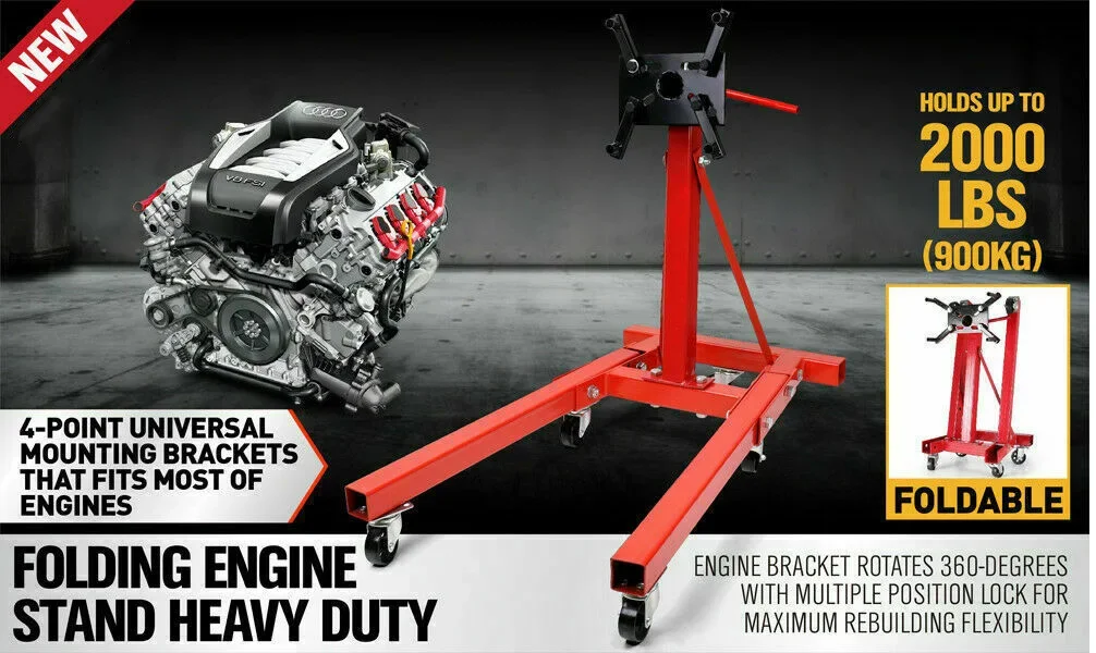 2000LBS Auto Truck Motor Dolly Mover Jack Rotating Engine Stand