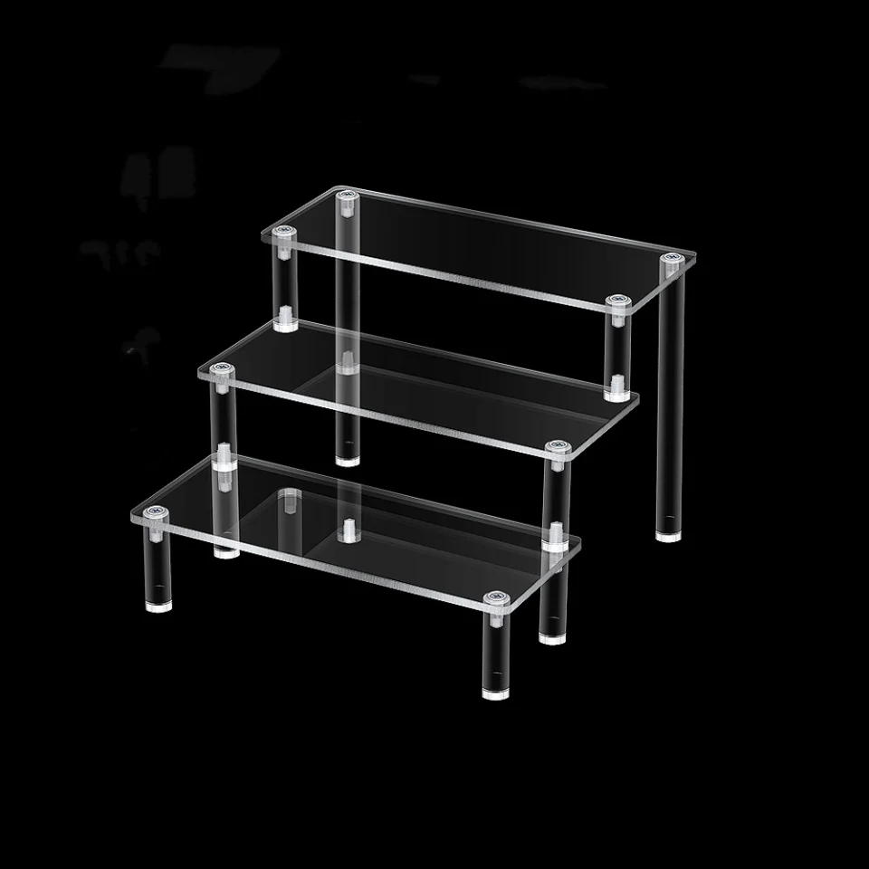 Acrylic Display Rack Transparent Multi-layer Ladder Storage Rack ...