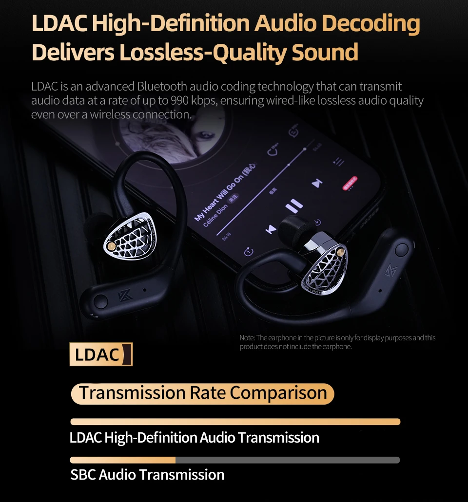 KZ AN01 Wireless Upgrade Ear Hook Cable - ANC Noise Cancellation