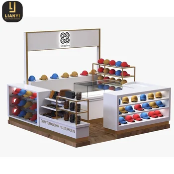Functional Caps Display Cabinet Mall Kiosk Store Design Custom ...