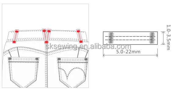 Automatic Double Needle Belt Loop Trousers Attaching Machine