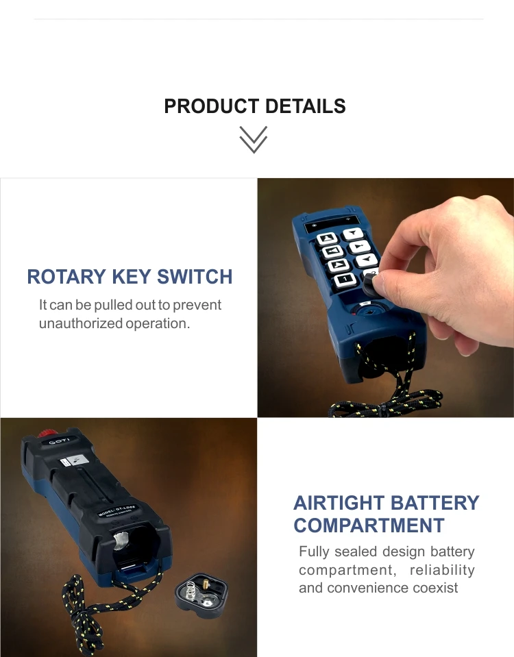 Waterproof Remote Control Transmitter for Crane - 8 Buttons, OEM