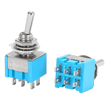 6mm Blue Toggle Switch 6 Pin Mts-203 On-off-on Rocker Arm Switch - Buy ...