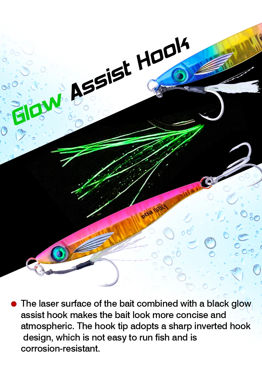 Fjord New Colors 40g 60g Jigging Lure Glow Fishing Lures Saltwater Fishing Jigs With Uv Effect ...