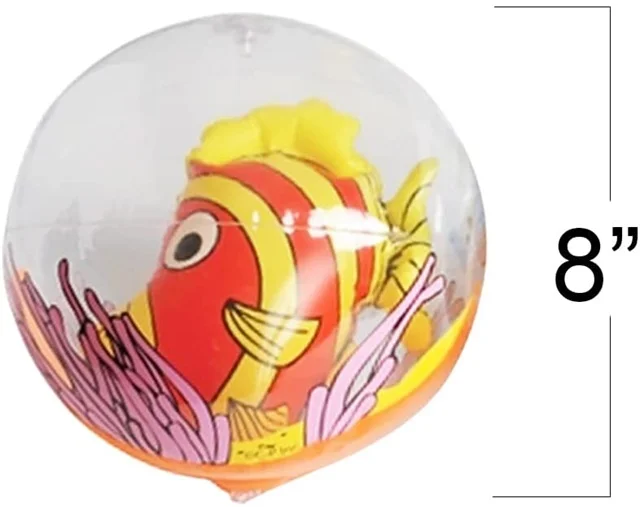 3D Fish Beach Balls - Colorful, Inflatable Toys for Kids