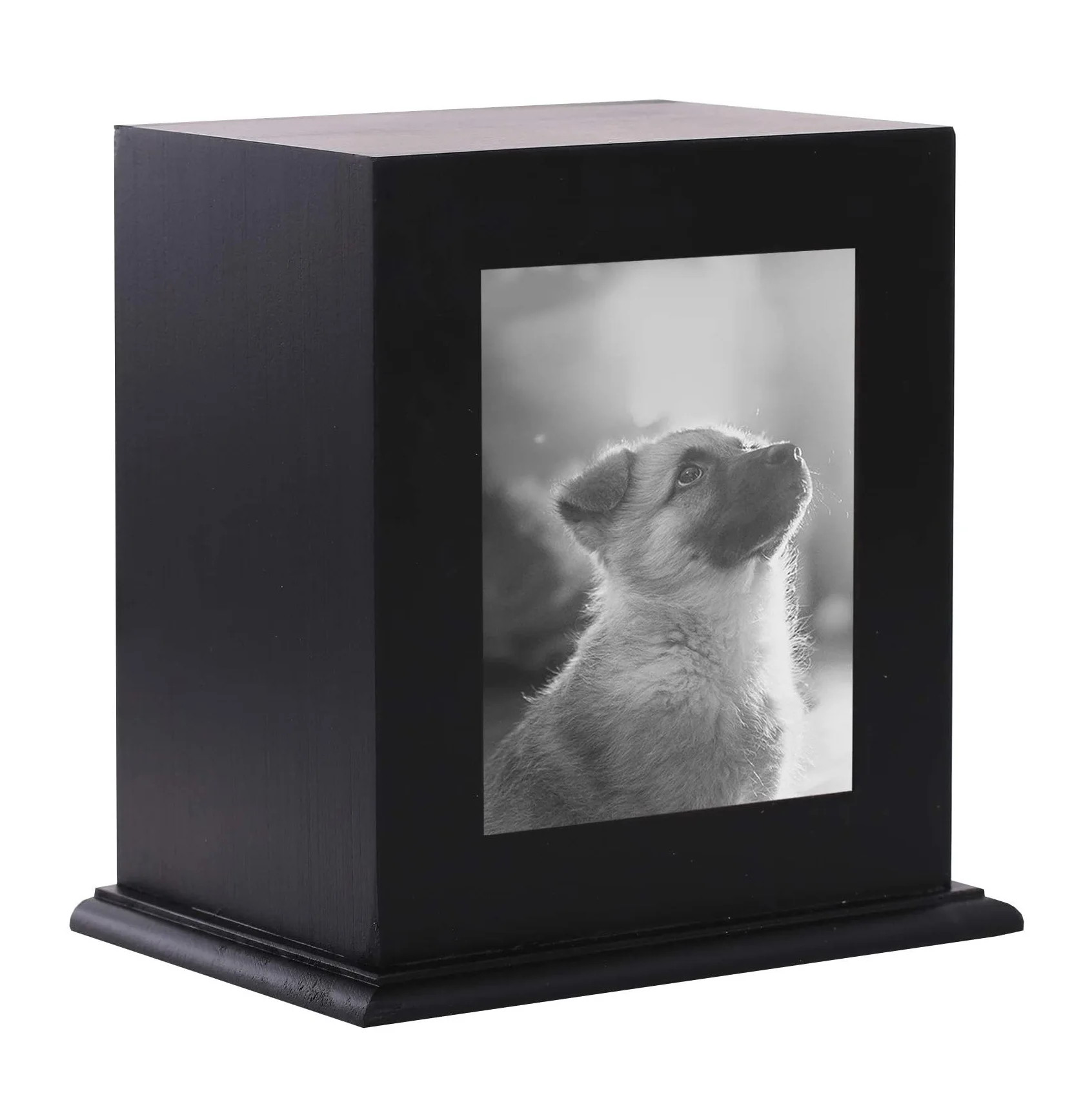 [elosung]2024 Wooden Urn Cinerary Casket With Photo Frame Cat And Dog ...