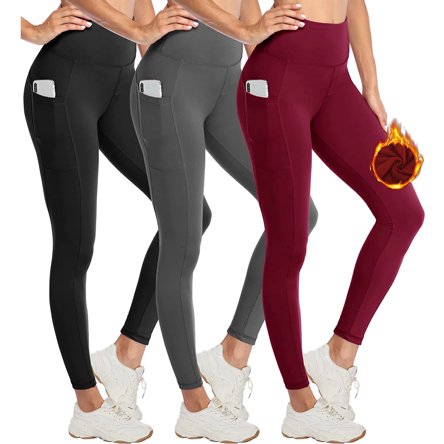 Fleece Lined Winter Leggings - Super Soft & Warm Yoga Pants
