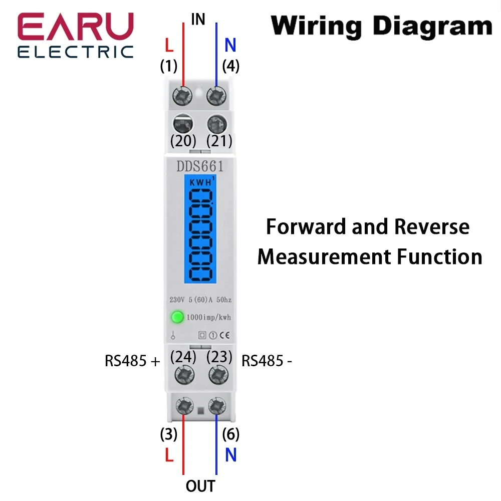 EARU DDS661 Single Phase Wattmeter - Accurate Energy Measurement