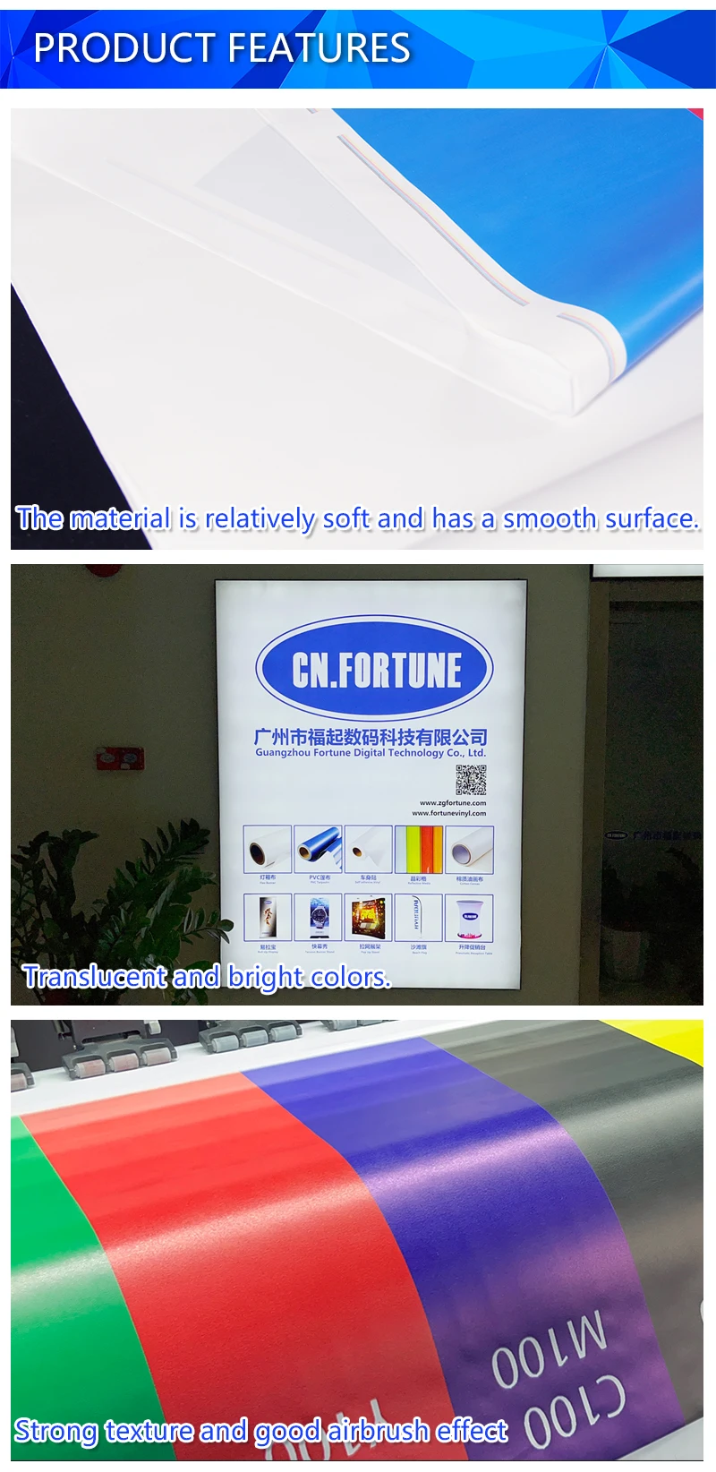 100% Polyester Backlit Banner Soft Matte Textured Flame Retardant Eco ...
