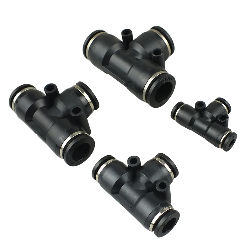 Pneumatic Fittings T-shaped Pneumatic Connector Three-way Pneumatic ...