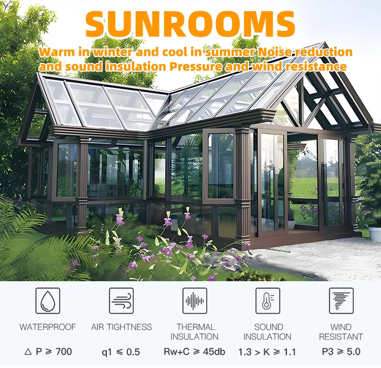 Modular Prefab Four Season Solarium Sun Room with Aluminum Frame