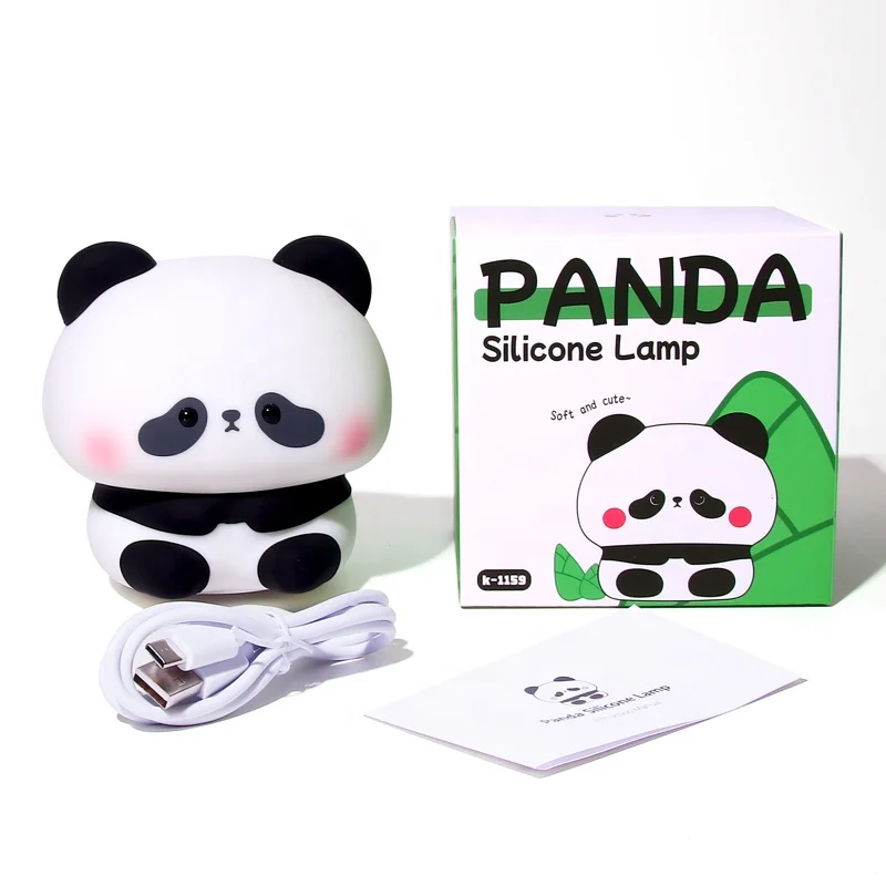 High Quality Lithium Battery Cartoon Silicone Panda Lamp Usb Touch ...