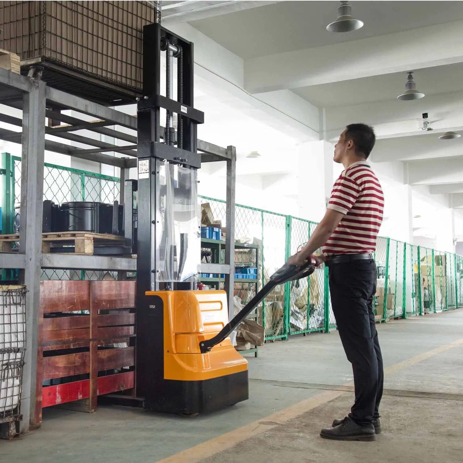 1Ton Mechanical Stackers Electric Forklift Truck Electric Walkie ...