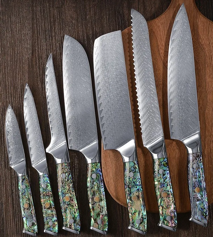Hot Sale Chef Knife Sets With Resin Shell Handle Carbon Steel Kitchen ...