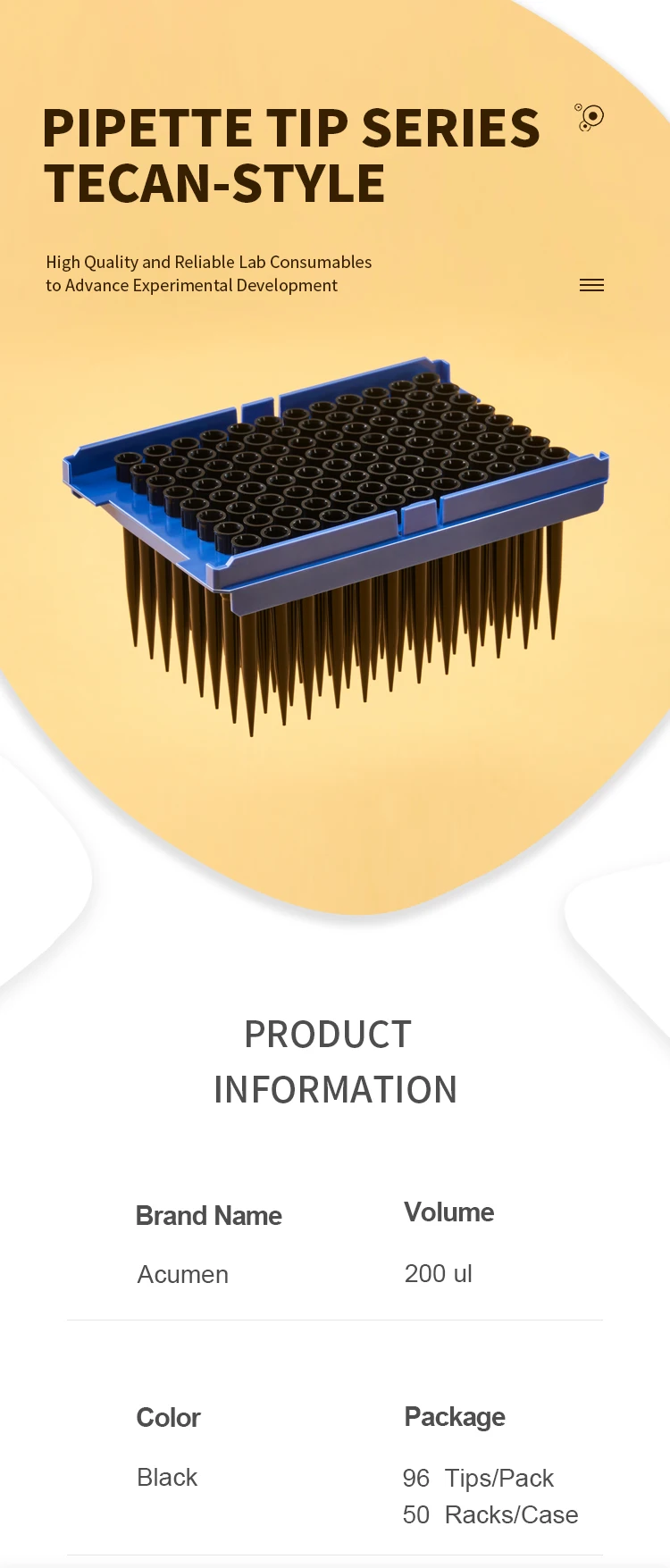 Tecan-style Disposable Automation 200ul 1000ul Conductive Tips Black ...