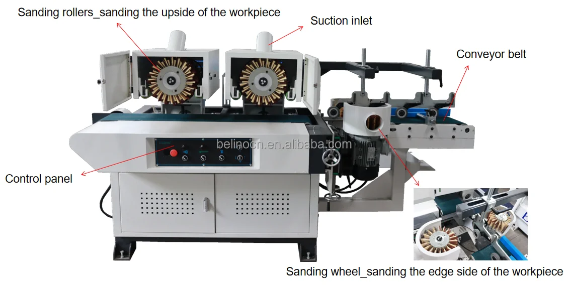 Industrial Wood Wire Brush Drum Edge Sanding Machine