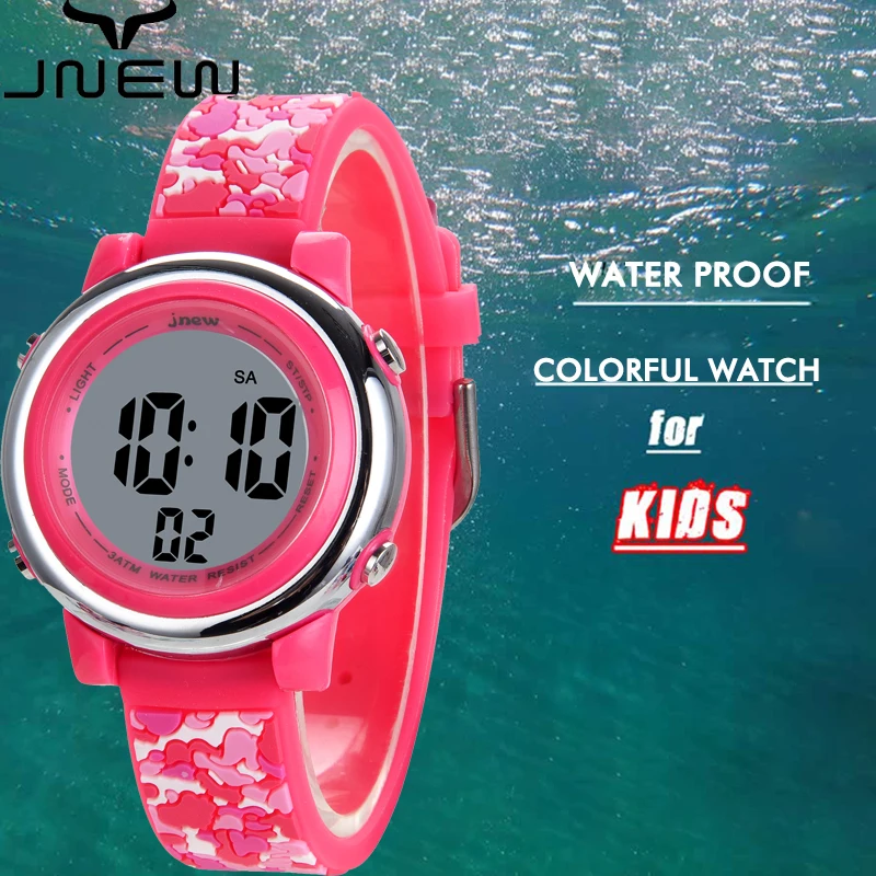 Children s Digital Watch 3ATM Water proof cartoon watch for kids 7 Colours LED Lights for kids school watches