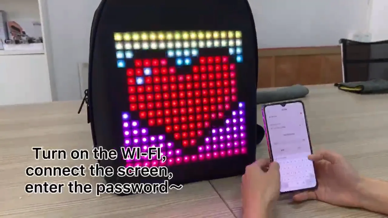 Crelander Fashion Smart Led Backpack Waterproof Led Screen Dynamic Wifi ...