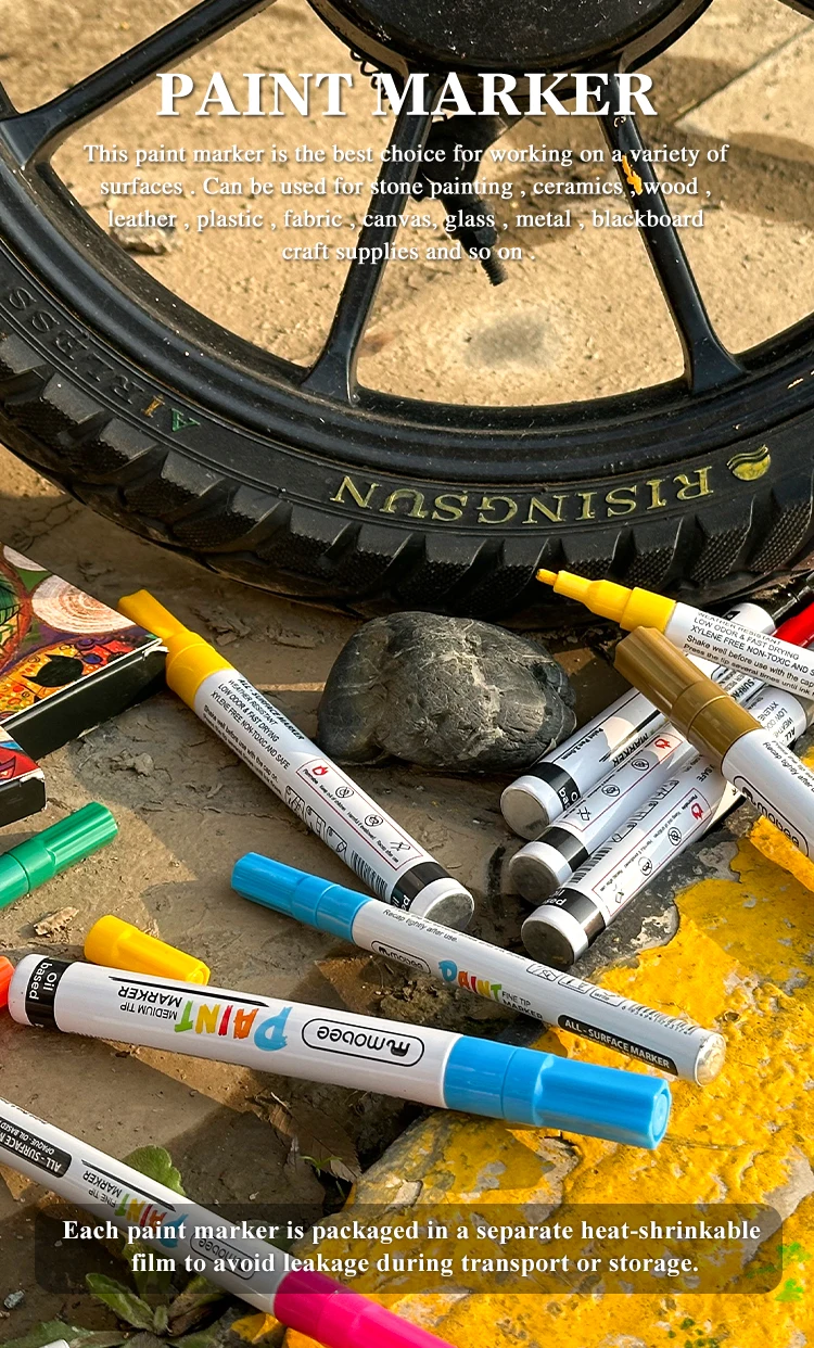 Mobee P-862a Low Odour Waterproof Paint Marker Of 12 Customized Paint ...