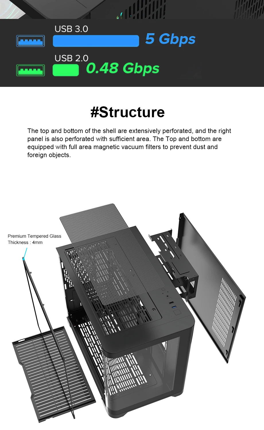 Shop Our Factory Price New Trend PC Case with Curved Glass