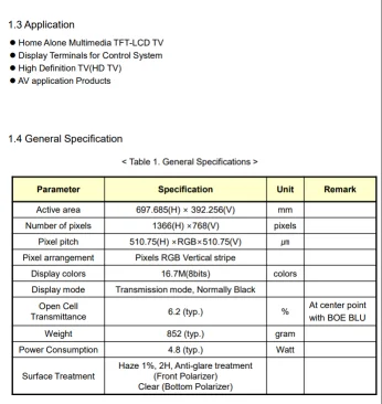 Hisense Tv Screen Hv320whb-f56 For Boe 32 Inch Tv Led Screen Panel ...