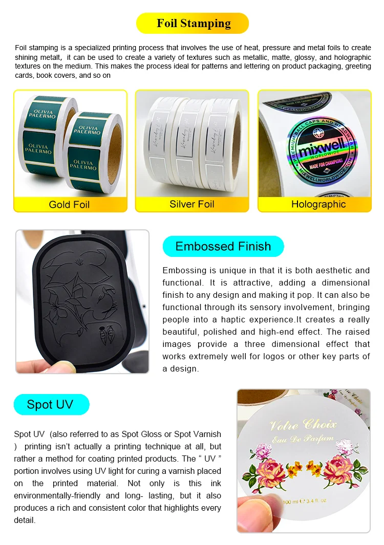 Custom Printed Cosmetic Logo Sticker Waterproof Self Adhesive Vinyl ...