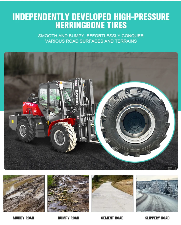 Bojun off-Road Forklift 4wd - All Terrain & High Efficiency