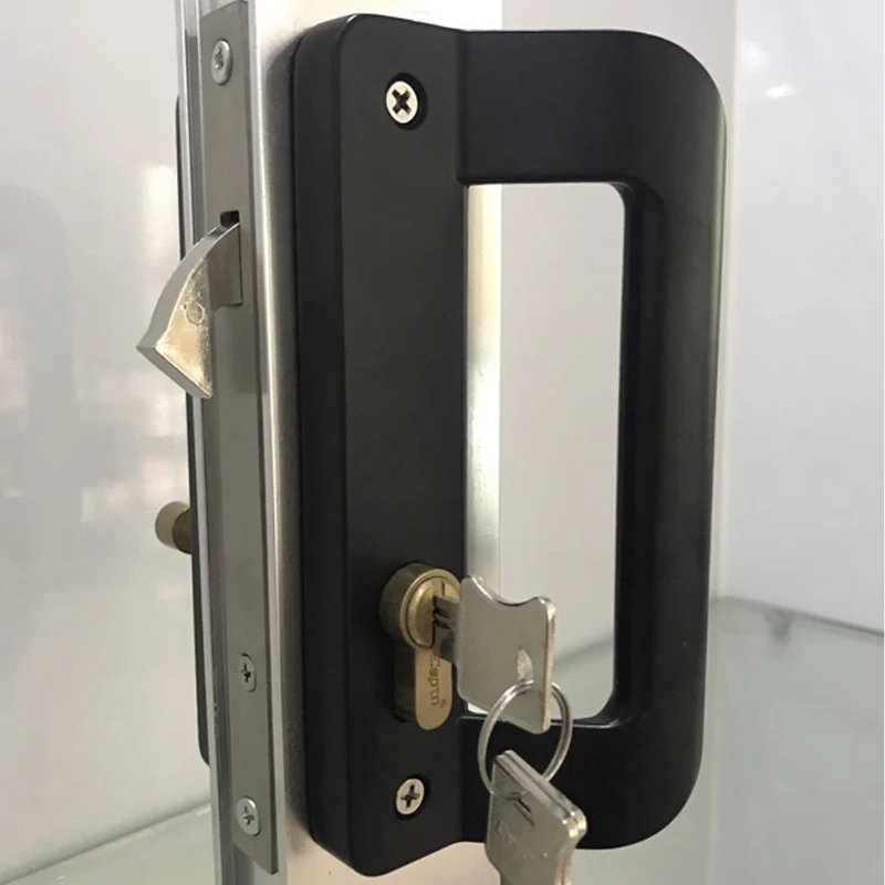 American Style Double Leaf Sliding Door Aluminum Alloy Handle Lock For ...