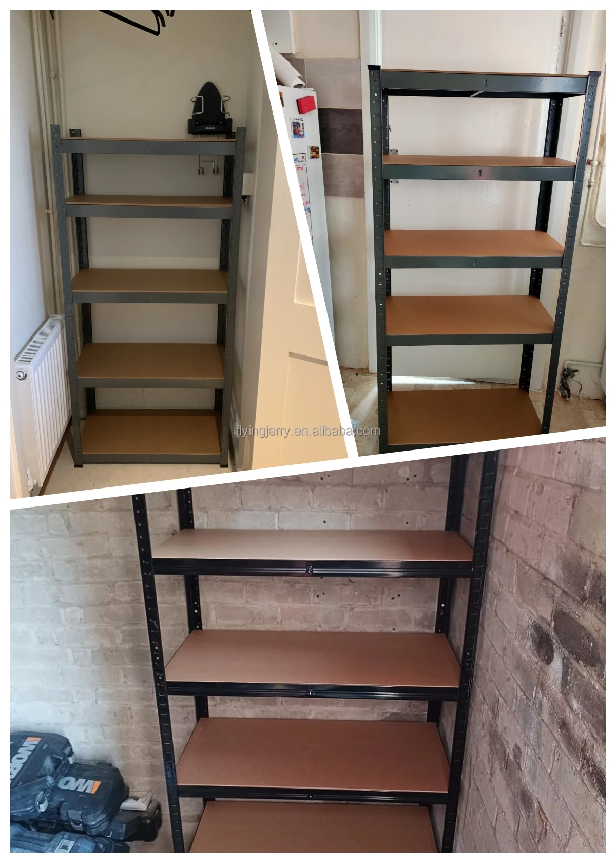 Heavy Duty Metal Boltless Shelving Unit Home Storage Rack ...