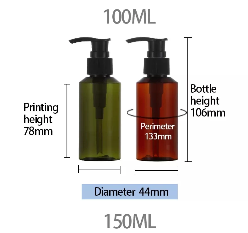 Wholesale 100 Ml Amber Bottles Pump 150ml Lotion Bottle Skincare Green ...