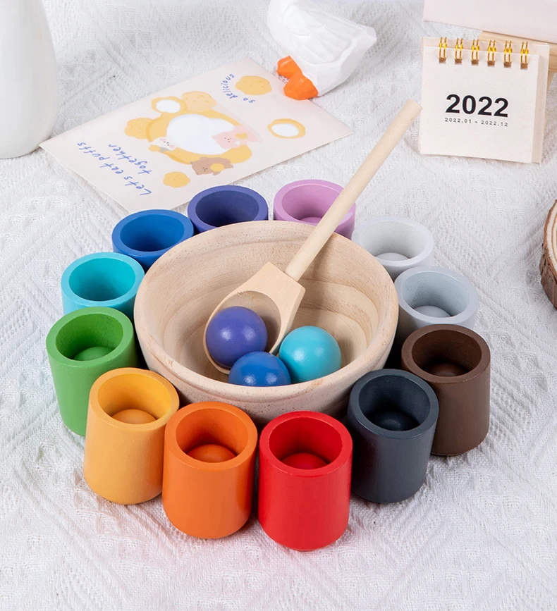 12 Color Sorting Ball Cup Set - Montessori Toy for Learning