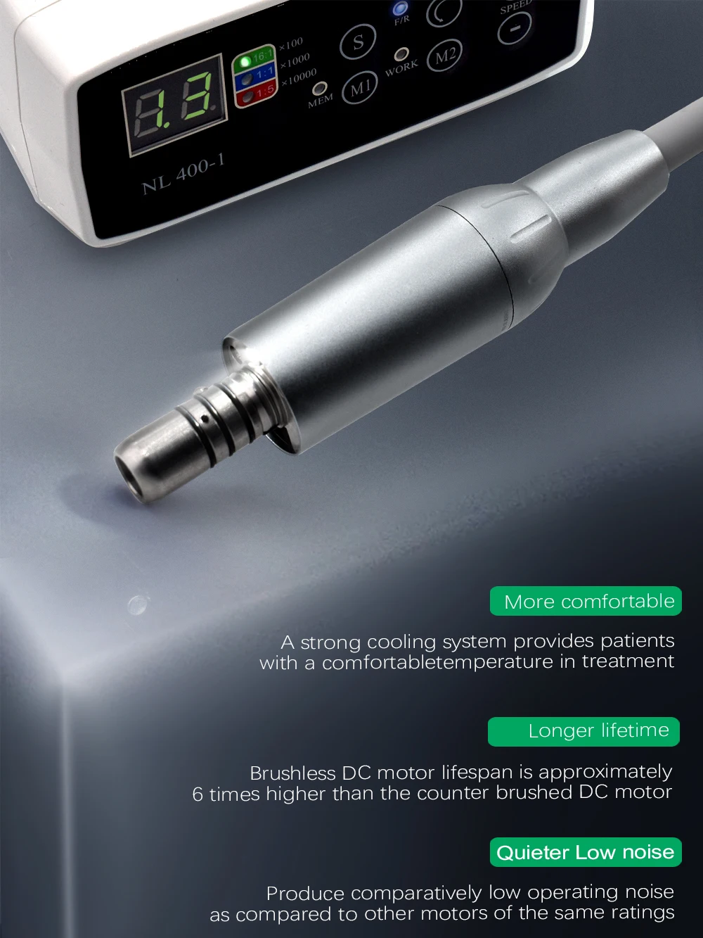 Dental Electric Micro Motor - Internal Spray & Contra Angle