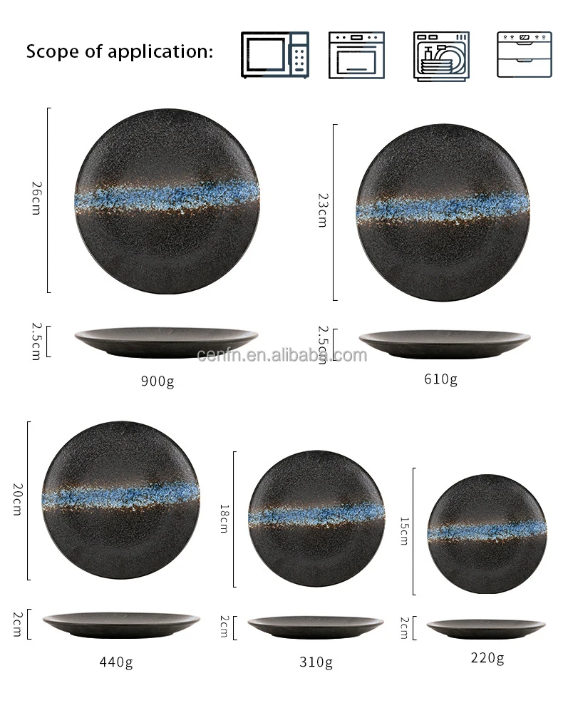 Wholesale Customized Matte Ceramic Dinner Plates - 10 Inch Party Plates ODM