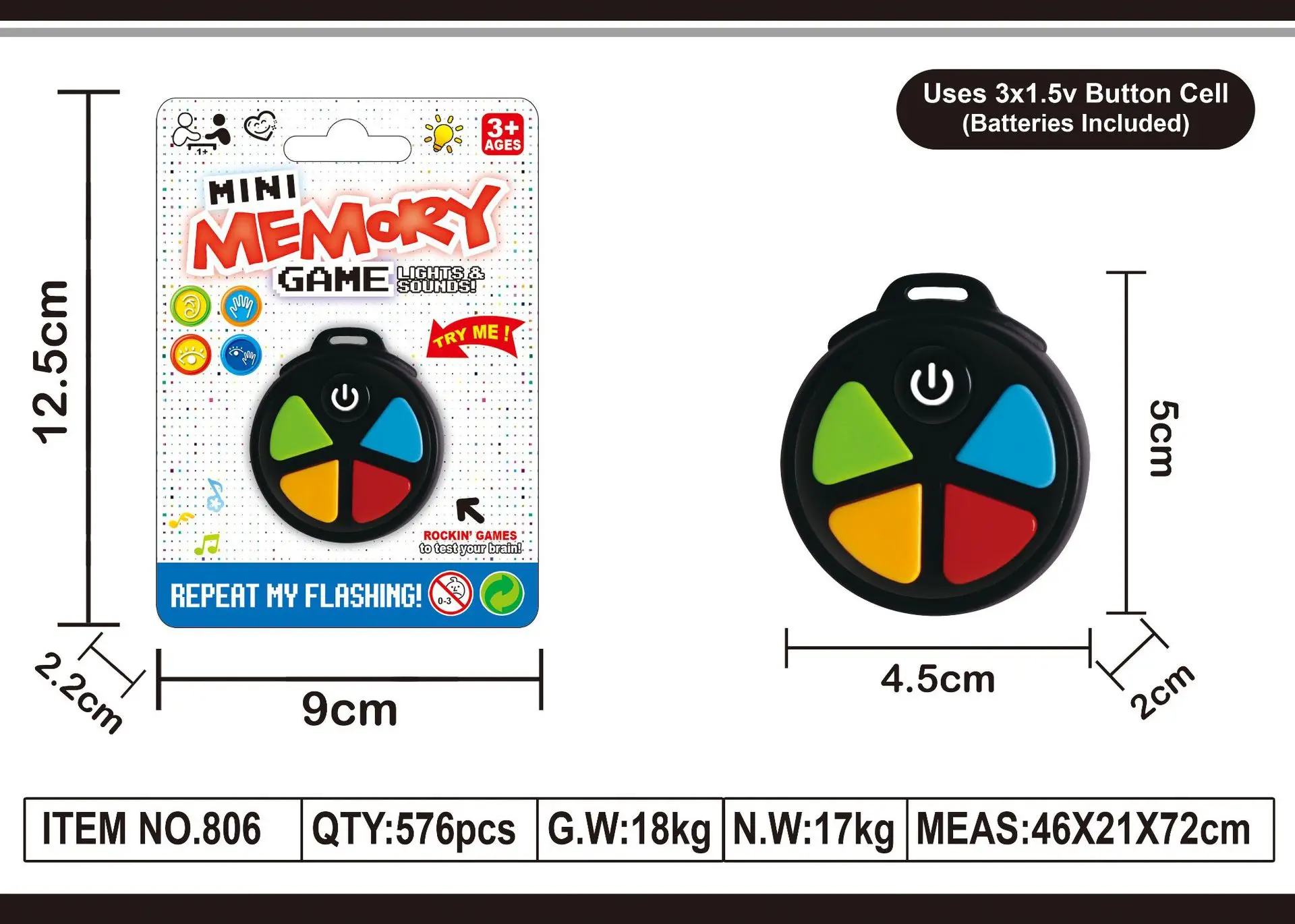 Rts New Memory Rubik's Cube Handheld Game Console Memory Training Toy ...