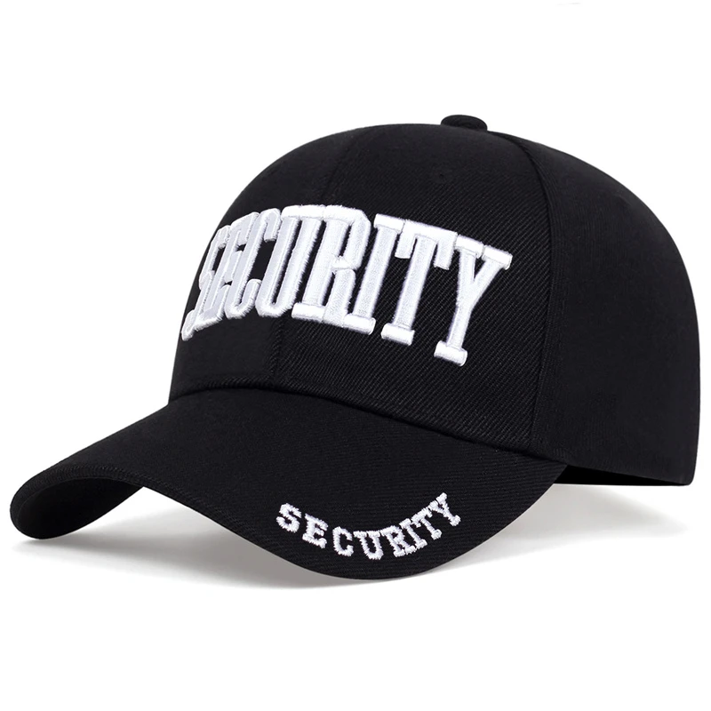 SECURITY Letter Embroidery Baseball Cap Security-guard-cap Adult Male ...